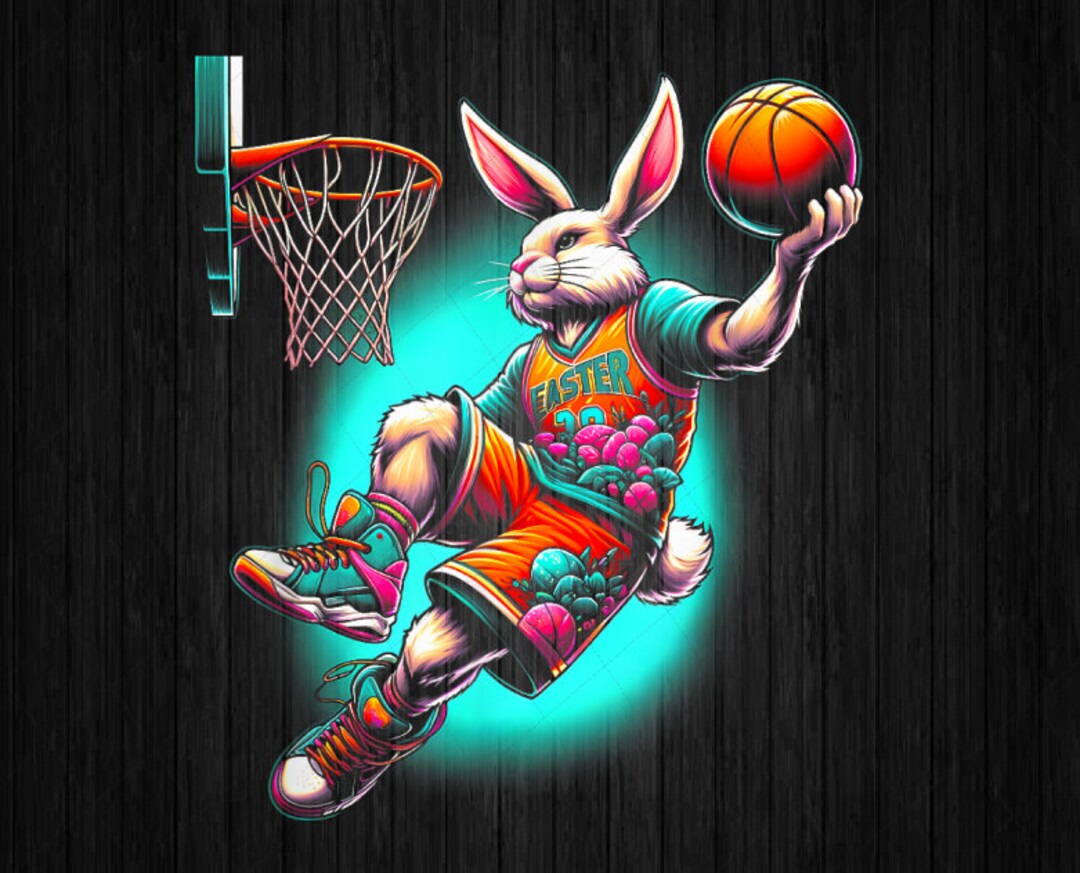 PNG ONLY Dunk Easter Bunny Basketball Png, Sports Bunny Easter Png ...
