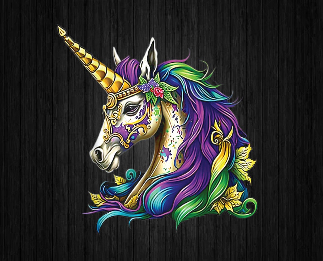 PNG ONLY Happy Mardi Gras Unicorn Girls Png ,mardi Gras Png, Digital ...