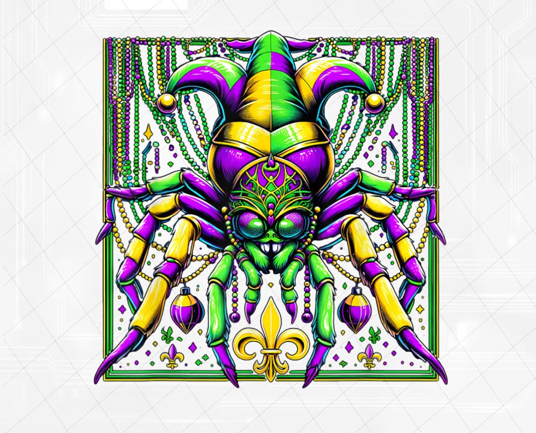 PNG ONLY Mardi Gras Spider Jester Png, Spider Jester Crawfish Png ...