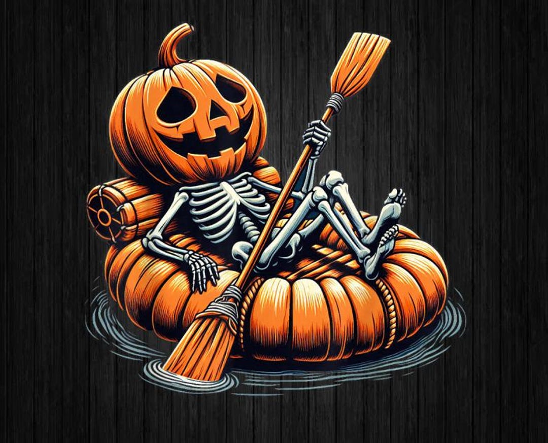 PNG ONLY Kayaking Skeleton Png, Funny Halloween Kayak Png, Halloween ...