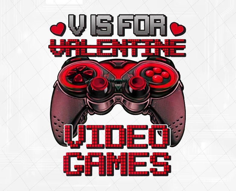 PNG ONLY V is for Video Games Controller Valentines Day Png, Gaming ...