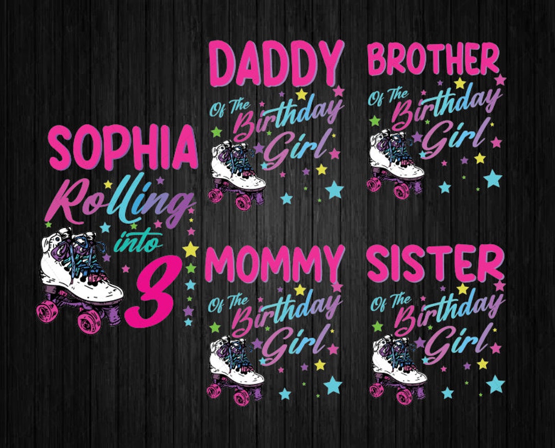 Personalized Roller Skating Birthday Png, Skate Birthday Png, Rolling ...