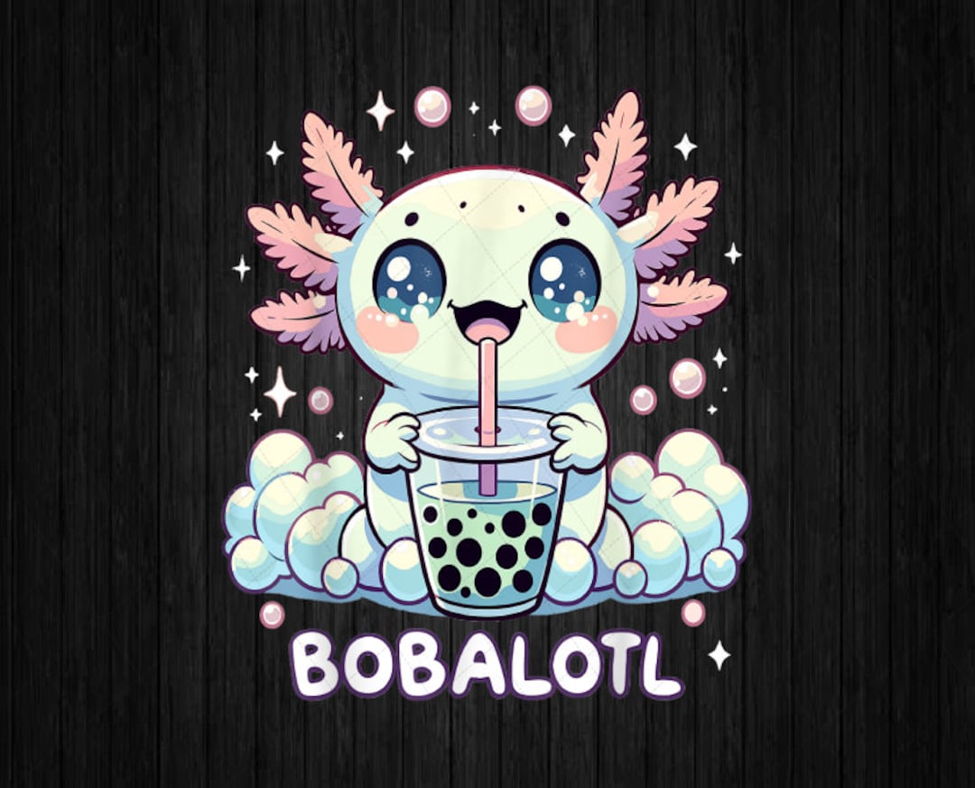 PNG ONLY Axolotl Bubble Tea Anime Kawaii Cute Axolotl Png, Axolotl ...