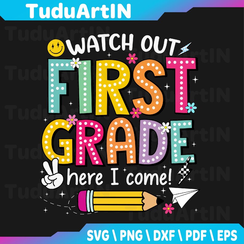 Watch Out First Grade Here I Come 1st Grade Back to School Svg, Retro ...
