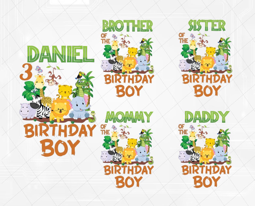 Personalized Safari Jungle Birthday Png, Animals Birthday Png, Zoo ...