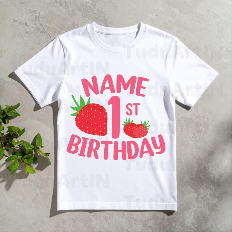 Personalization Name and Age Sweet One Strawberry Birthday SVG ...