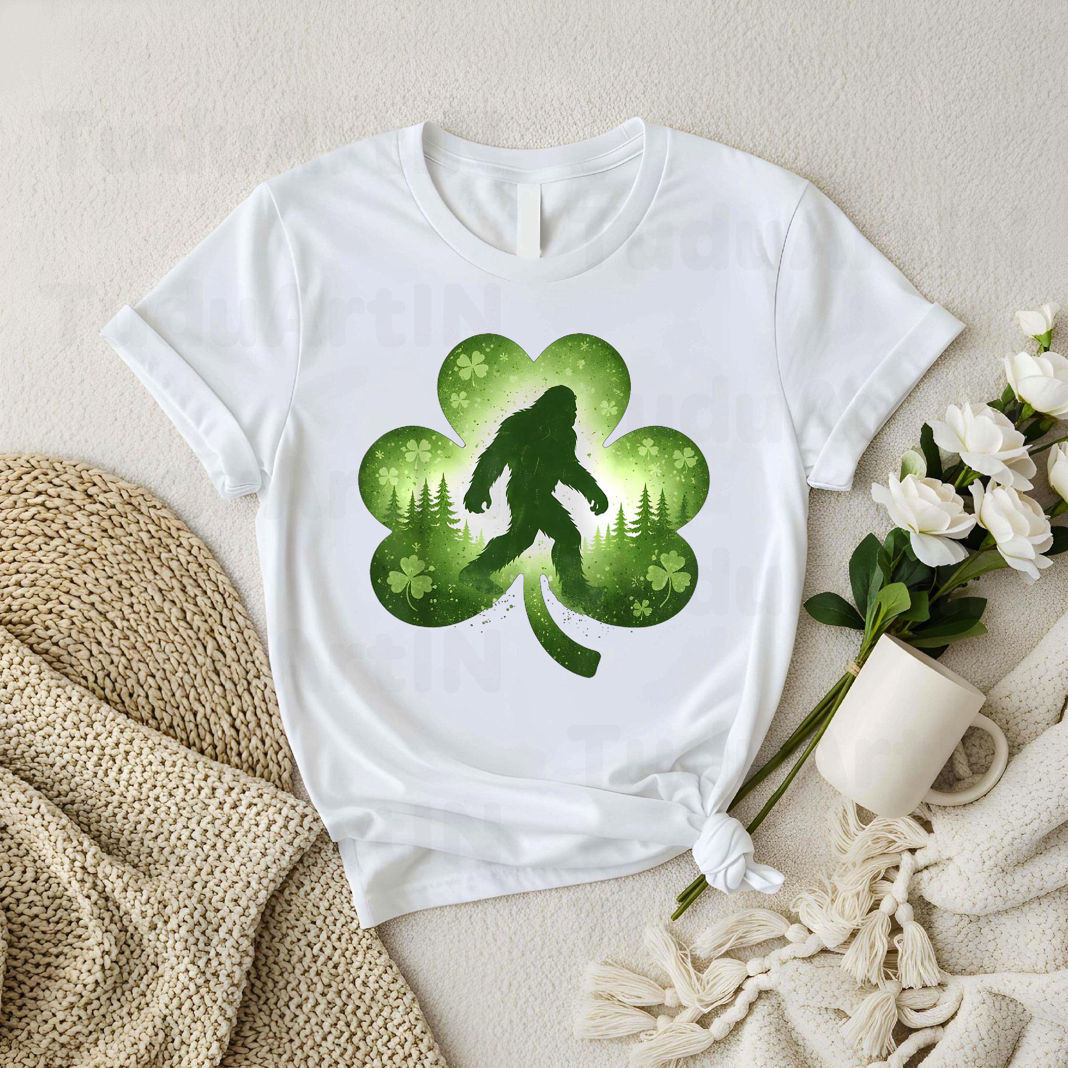 St Patricks Day Big-foot Sasquatch Shamrock Png, Big-foot Shamrock St ...