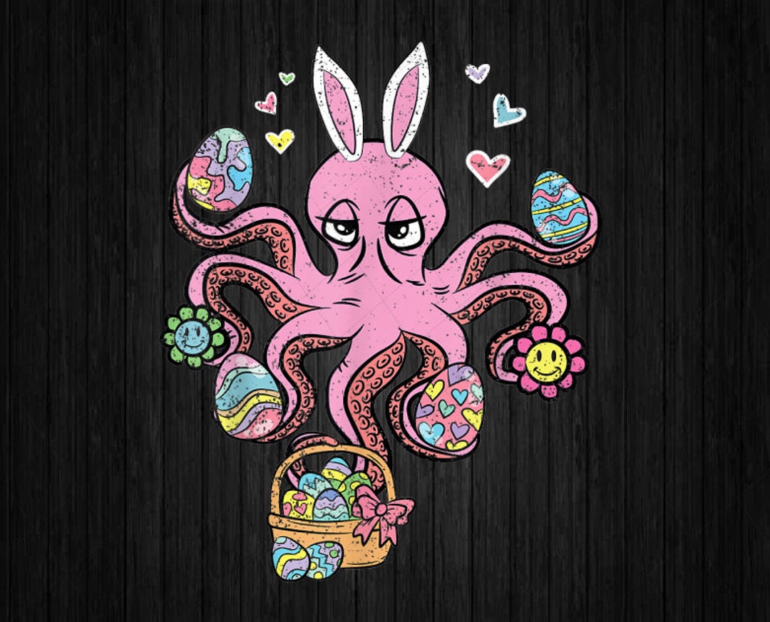 PNG ONLY Octopus Bunny Ears Easter Png, Easter Bunny Octopus Png ...