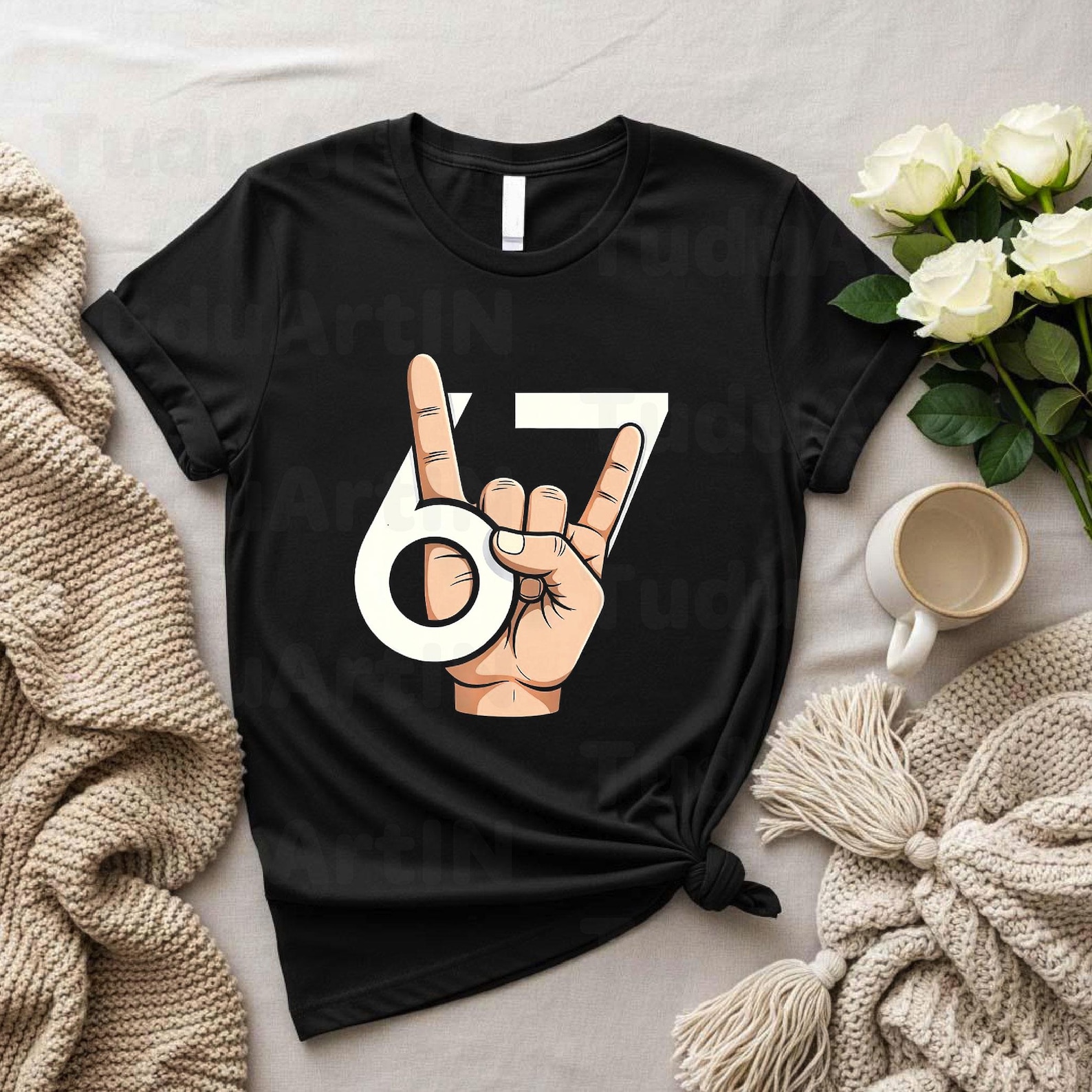 67 Meme Hand Png, Funny 67 Hand Meme Png, Gen Alpha Humor Png, Six ...