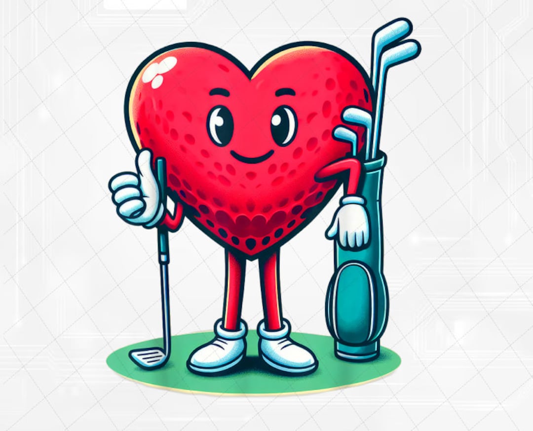 PNG ONLY Valentine's Day Heart Shaped Golf Lovers Player Golfers Png ...