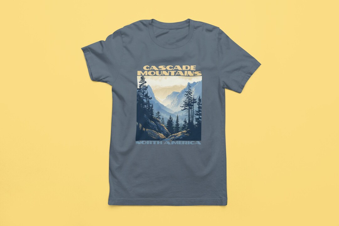 Cascade Mountains Graphic Tshirt, Cascade Mountains Shirt, Cascade ...