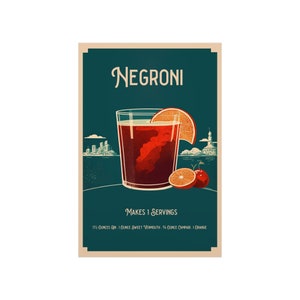Negroni Poster, Negroni Sign, Negroni Print, Negroni Painting, Negroni ...