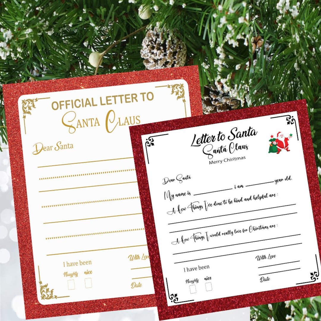 Carta a Santa IMPRIMIBLE, Carta de niños a Santa, Carta de Querido ...