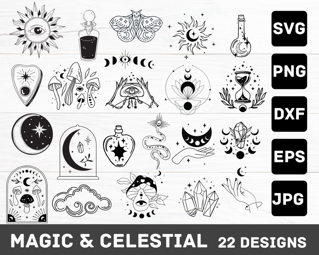 Magic and Celestial SVG Bundle,witchy Svg, Mystical Svg Files for ...