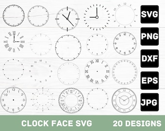 CLOCK FACE SVG Bundle, Clock Face Clipart, Clock Face Svg for Cricut ...