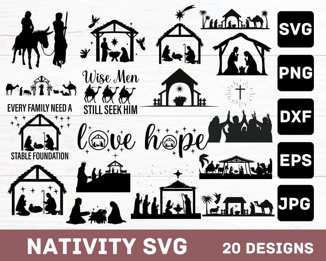 Krippe SVG Bundle, Krippe SVG Clipart, Baby Jesus Christus, Krippe SVG ...