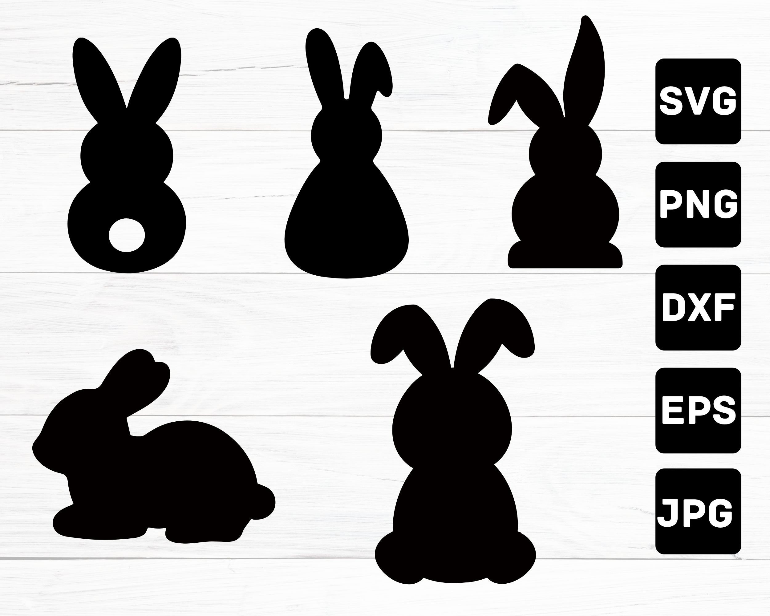 Easter Bunny Shape Svg,rabbit Dxf,bunny Shape Svg,outline Bunny Svg ...