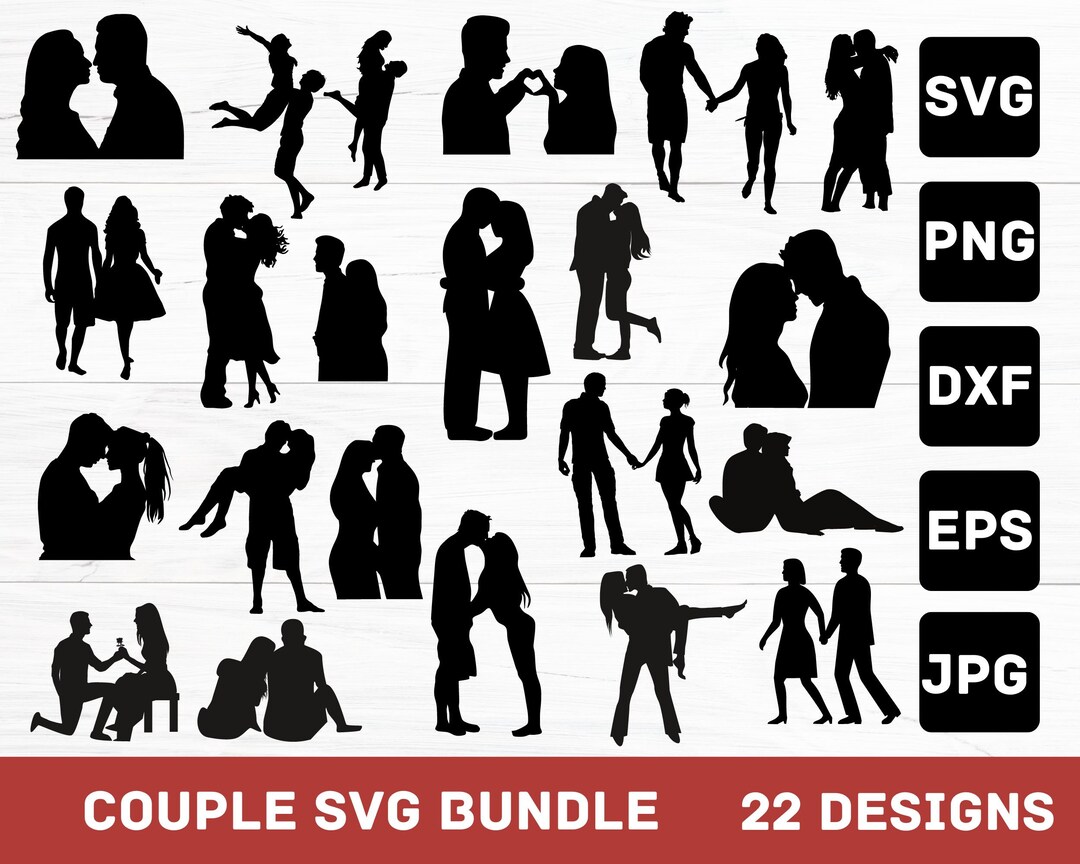 Couple SVG Bundle, Couple PNG Bundle, Couple Clipart, Couple SVG Cut ...