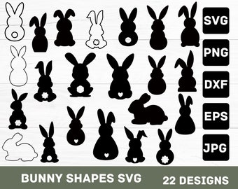 Easter Bunny Shape Svg,rabbit Dxf,bunny Shape Svg,outline Bunny Svg ...