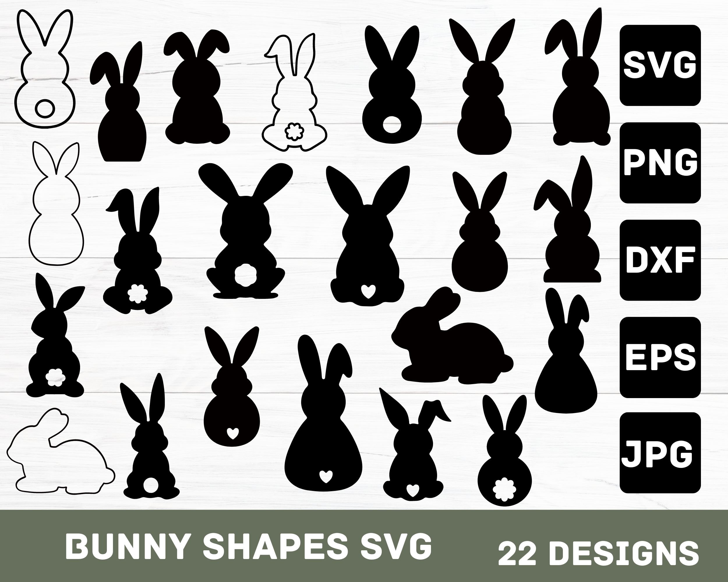 Easter Bunny Shape Svg,rabbit Dxf,bunny Shape Svg,outline Bunny Svg ...