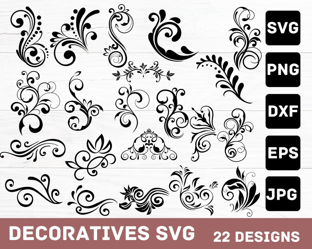 Elementos decorativos svg, adornos SVG, elementos de diseño svg ...