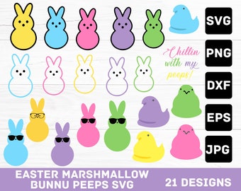 Easter Peeps Svg, Kids Easter Svg, Easter Bunny Svg, Easter Bundle Svg ...