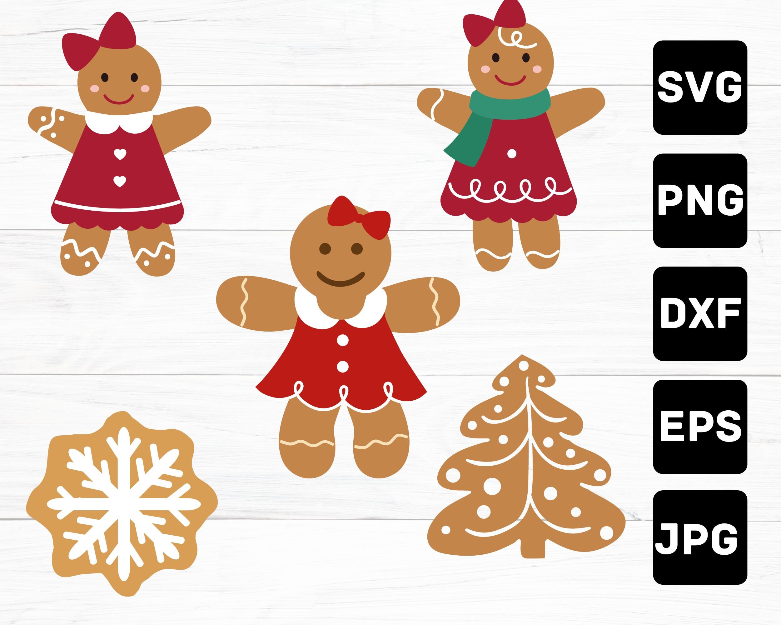 Gingerbread Woman Svg Gingerbread Svg Bundle Christmas - Etsy