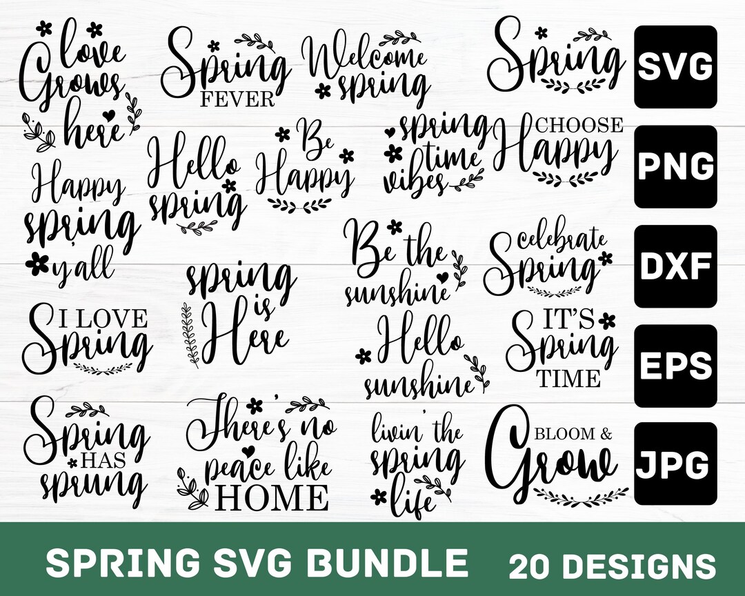 Spring Svg Bundle, Easter Svg, Welcome Spring Svg, Flower Svg, Spring ...