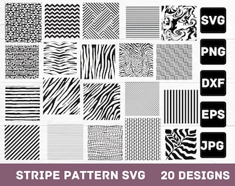 Stripe Pattern SVG, Seamless Pattern Png, Line Print Cut File, Digital ...