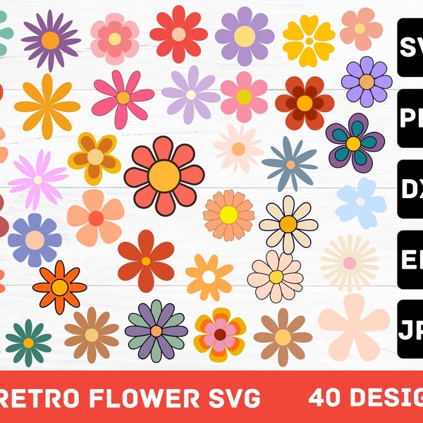 Retro Flowers - Etsy