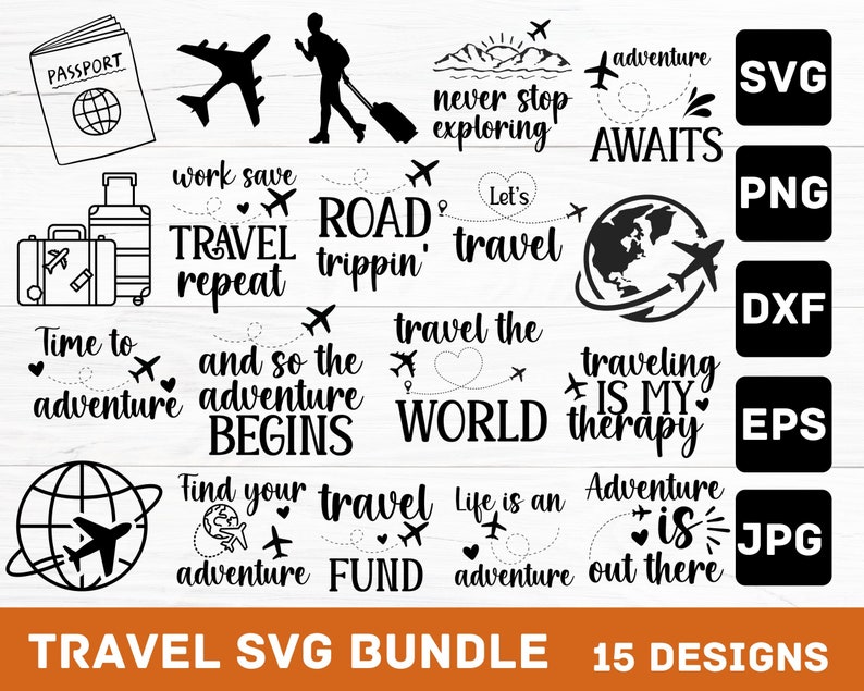 Travel Svg Bundle, Funny Travel Svg, Traveling Svg, Travel Clipart, Svg ...