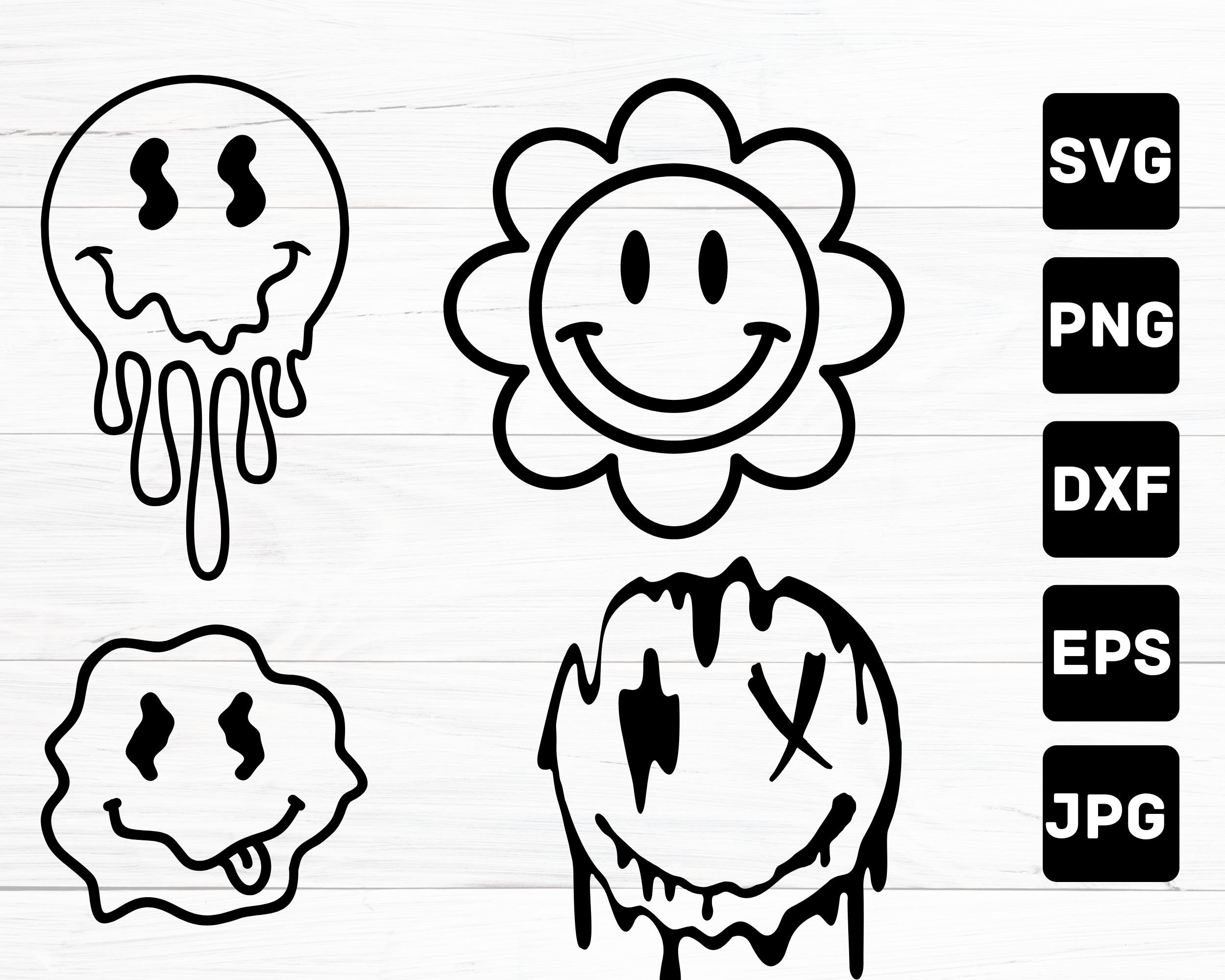 Smiley Face SVG Bundle, Smiley Face SVG, Smile SVG, Trippy Svg, Files ...