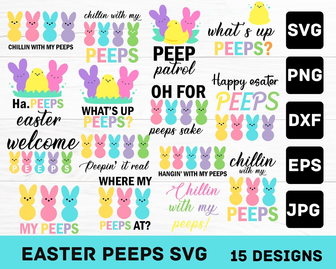 Easter Bunny Peeps SVG Digital Download Png Dxf Eps Easter Clipart ...