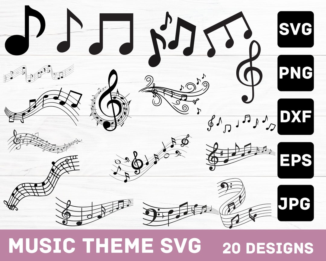 Music Notes SVG Musical Notes Clipart Music Lover Svg Files for Cricut ...