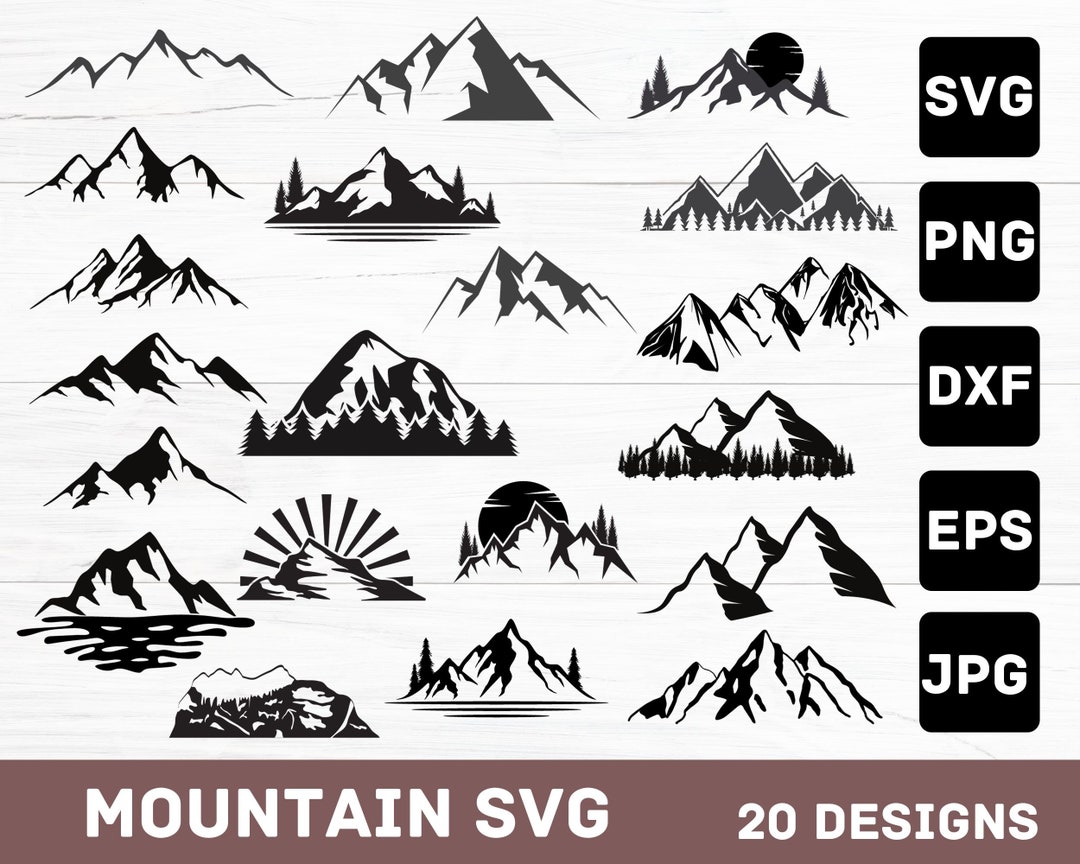 Mountains SVG, File for Cricut, for Silhouette, Cut Files, Forest ...