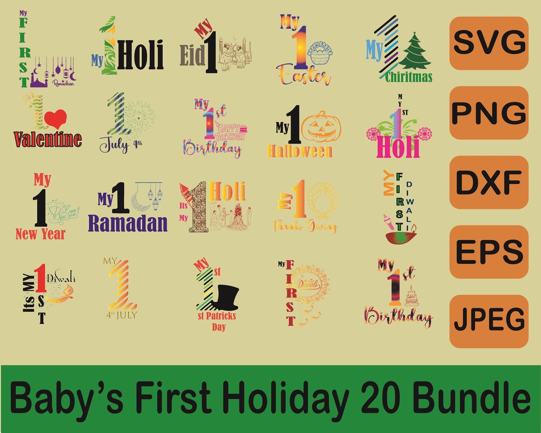 Baby's First Holidays Bundle Svg,baby's First Christmas Svg Png Bundle ...