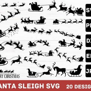 Santa's Sleigh Svg, Christmas Svg, Instant Download, Santa's Sleigh ...