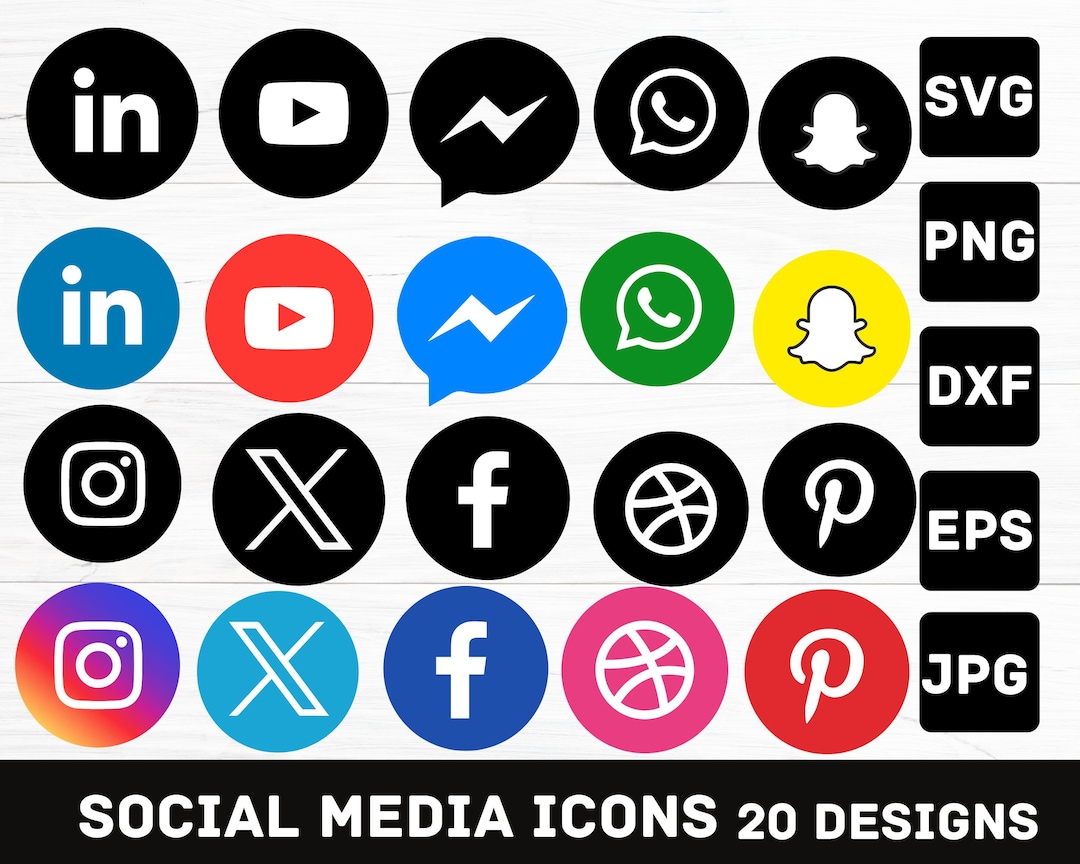 Social Media Icons SVG Bundle, Icon Logos, Facebook , Instagram ...