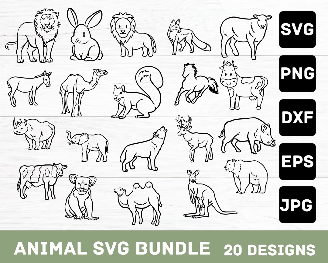 Animal Doodle Svg Bundle Animal Svg Doodle Svg Safari Animal Svg Cute ...