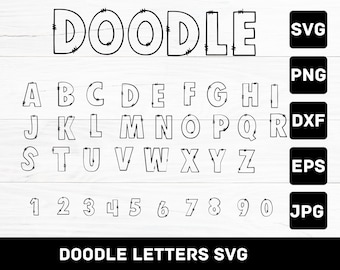 Font Svg, Alphabet Svg, Outline Font Svg, Doodle Font Svg, Handwritten ...