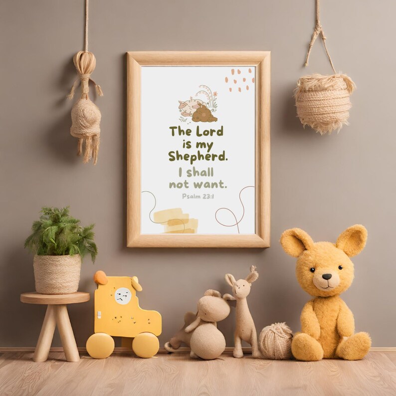 The Lord is My Shepherd Bible Verse Nursery Wall Art, Christian Nursery ...