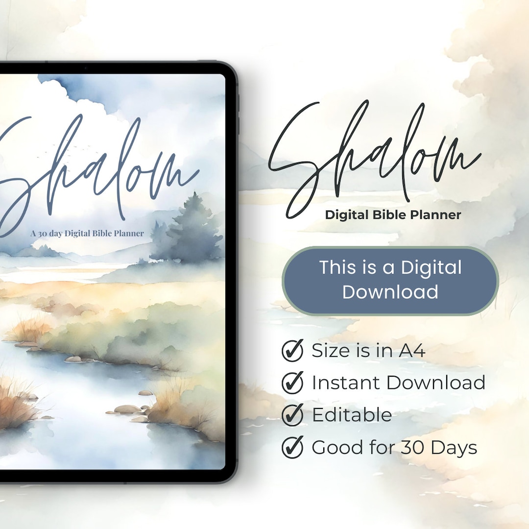 Shalom Bible Planner, Printable Christian Planner, Goodnotes Planer ...