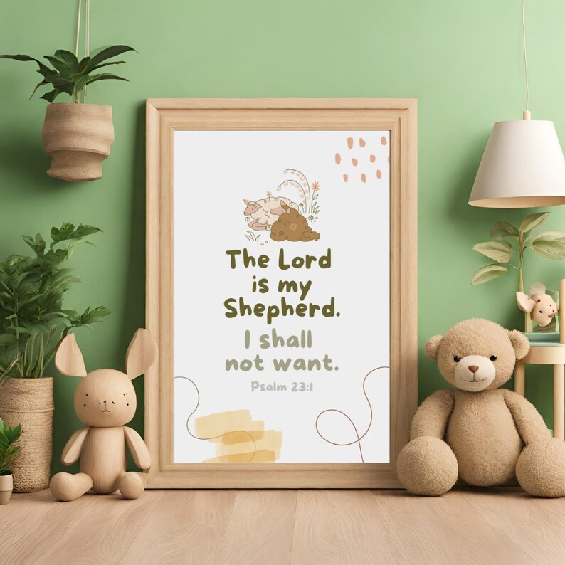 The Lord is My Shepherd Bible Verse Nursery Wall Art, Christian Nursery ...