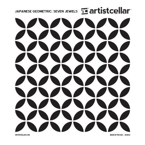 Japanese Geometric Stencils by Artistcellar. Hemp Flower. Seven Jewels ...