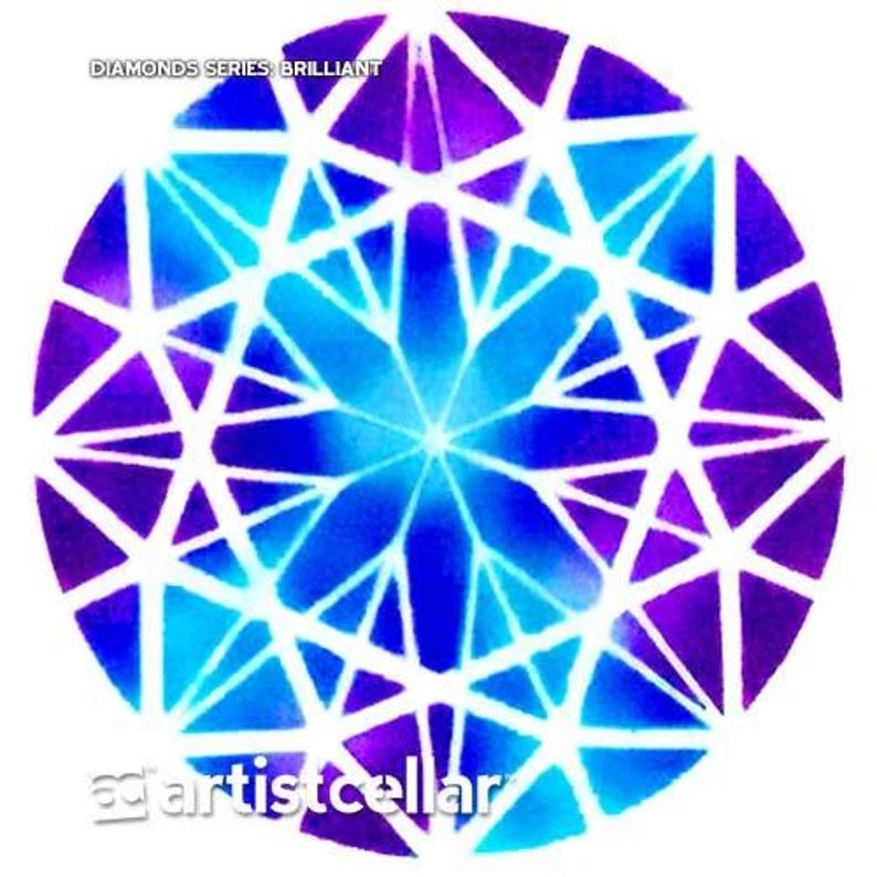 Diamond Series Brilliant Flanders Heart Radiant Mixed Media Art ...