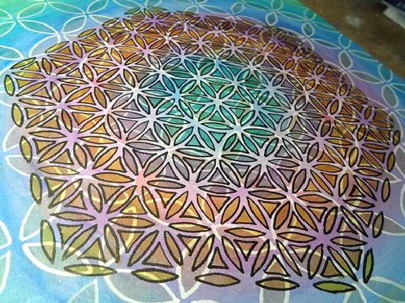 Sacred Geometry Stencils by Artistcellar Flower of Life Sri Yantra ...
