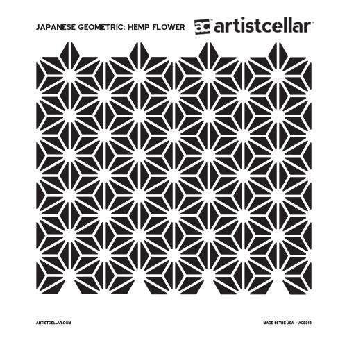 Japanese Geometric Stencils by Artistcellar. Hemp Flower. Seven Jewels ...