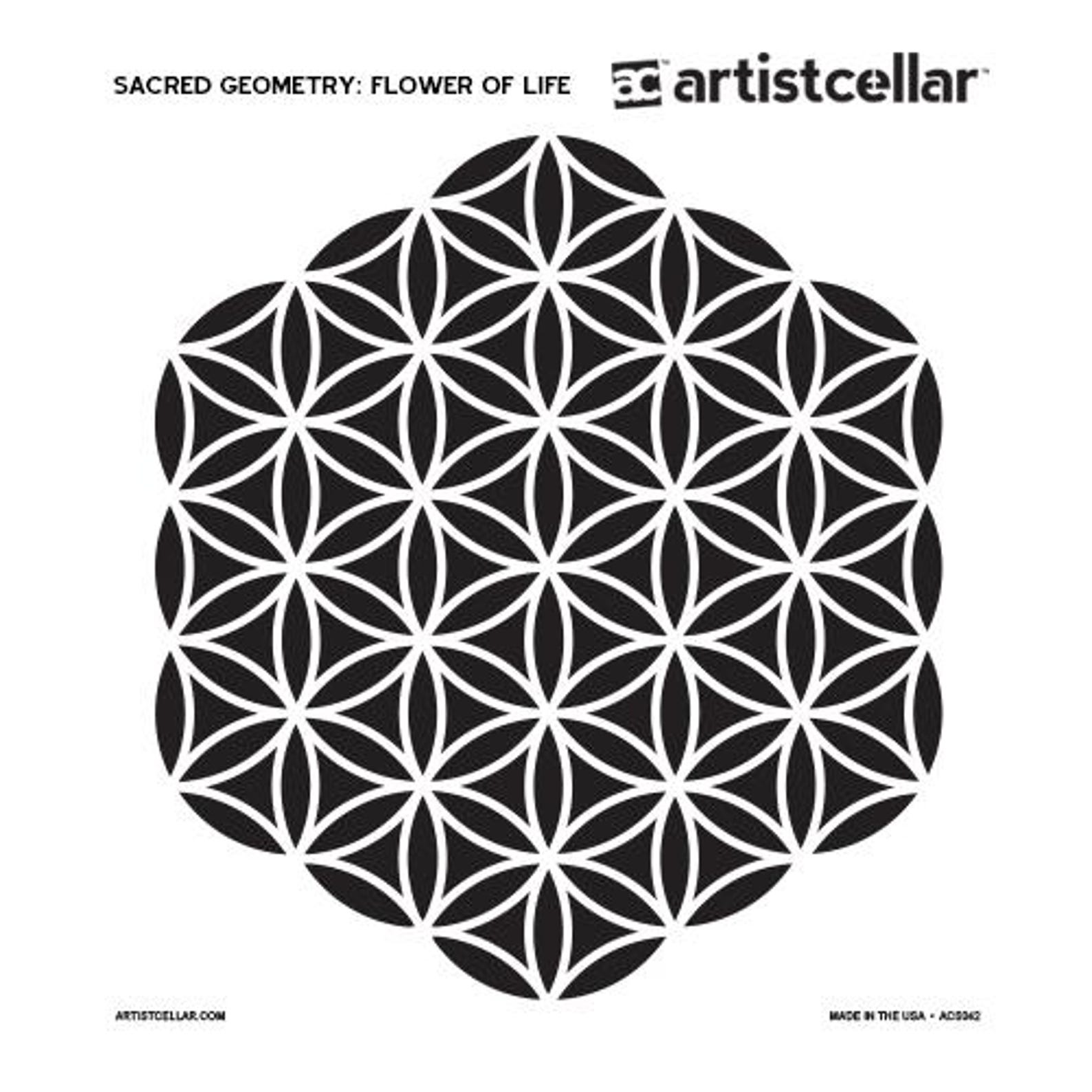 Sacred Geometry Stencils by Artistcellar Flower of Life Sri Yantra ...