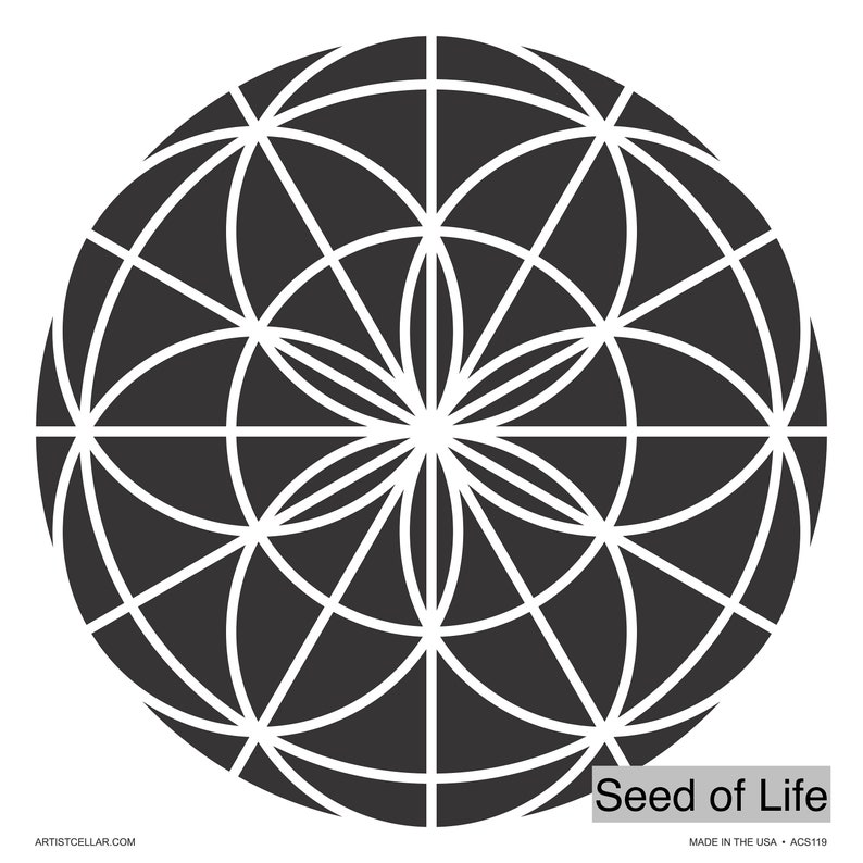 Sacred Geo 2 Stencils by Artistcellar Seed of Life Quattro Flower ...