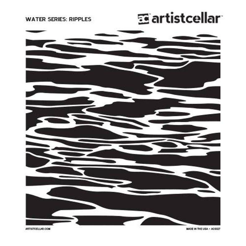 Water Series Stencils by Artistcellar Surf Sea Foam Ripples Lilly Pads ...
